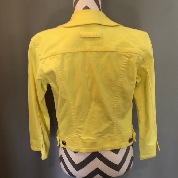 CAbi | Jackets & Coats | Cabi Light Neon Yellow Denim Jacket | Poshmark